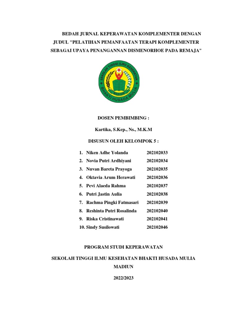 Bedah Jurnal Komplementer Kel 5 | PDF