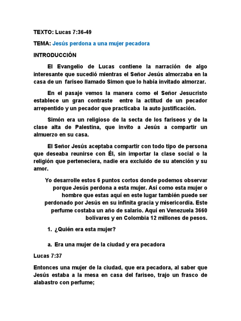 Jesus Perdona A Una Mujer Pecadora | PDF | Jesús | Pecado