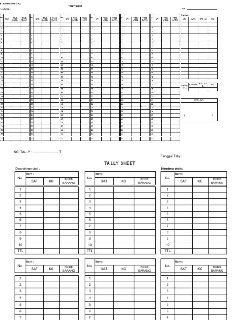 Form Tally Sheet | PDF