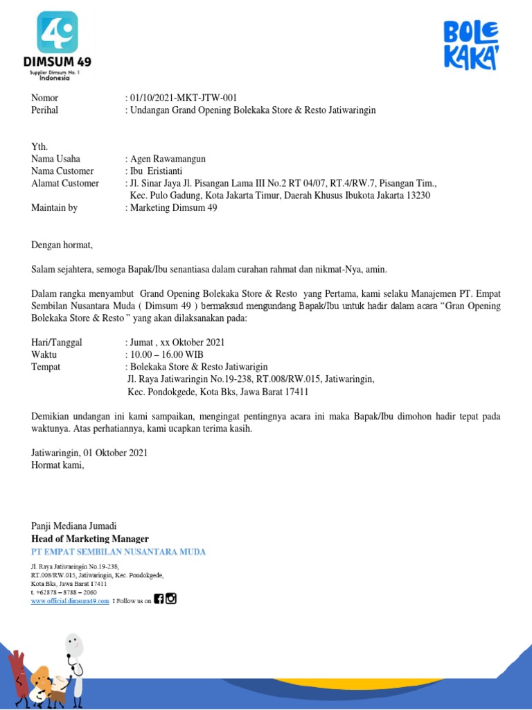 Grand Opening Letter | PDF