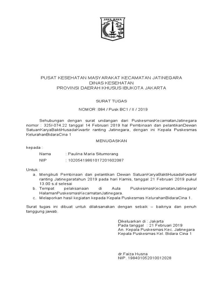 Surat Tugas Kader | PDF