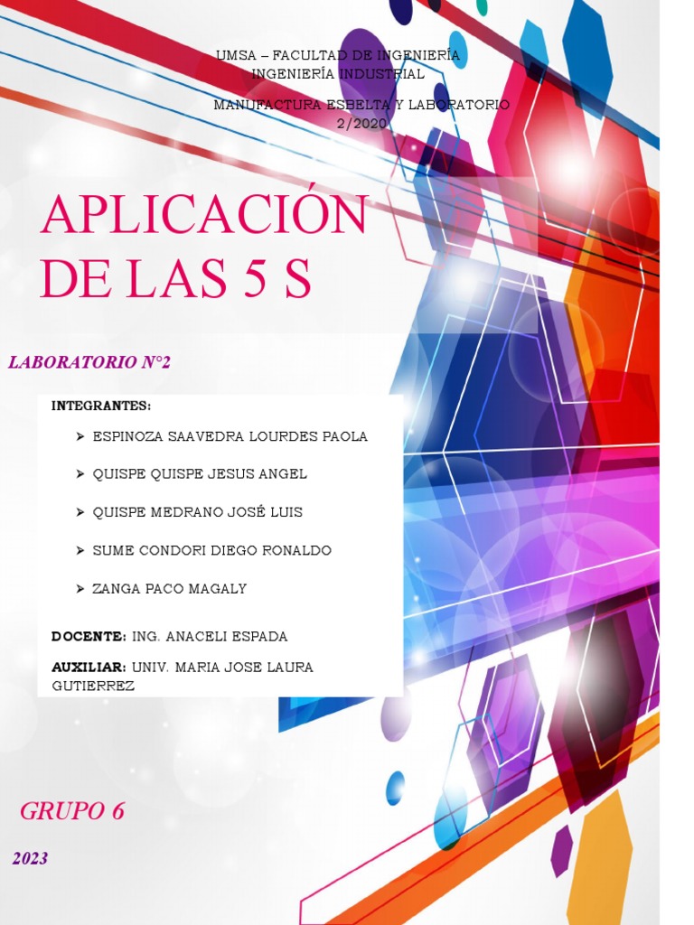 Labo 2 Aplicación de Las 5s | PDF | Business | Gestión de Procesos de Negocio
