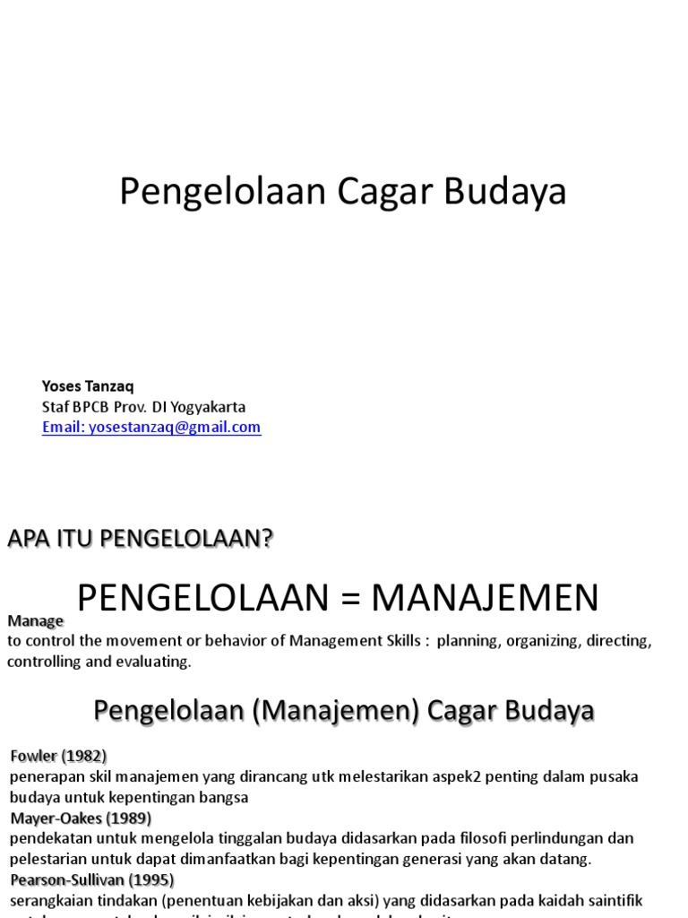 Pengelolaan Cagar Budaya untuk Masyarakat | PDF | Kesehatan Holistik ...