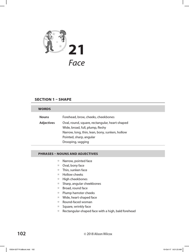 Face Vocab | PDF | Face | Human Head And Neck