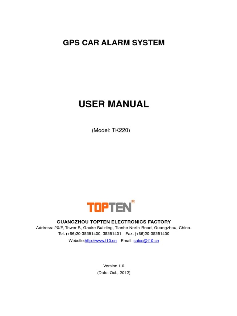 TK220 GPS Car Alarm User Manual | PDF | General Packet Radio Service ...