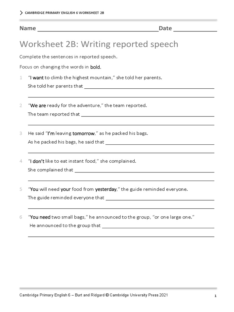 Pri - Eng - 2ed - tr6 - Diff - Worksheet 2B | PDF