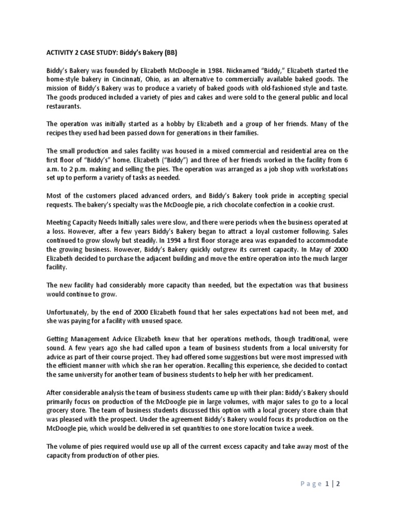 Activity 2 Case Study | PDF | Bakery | Cuisine