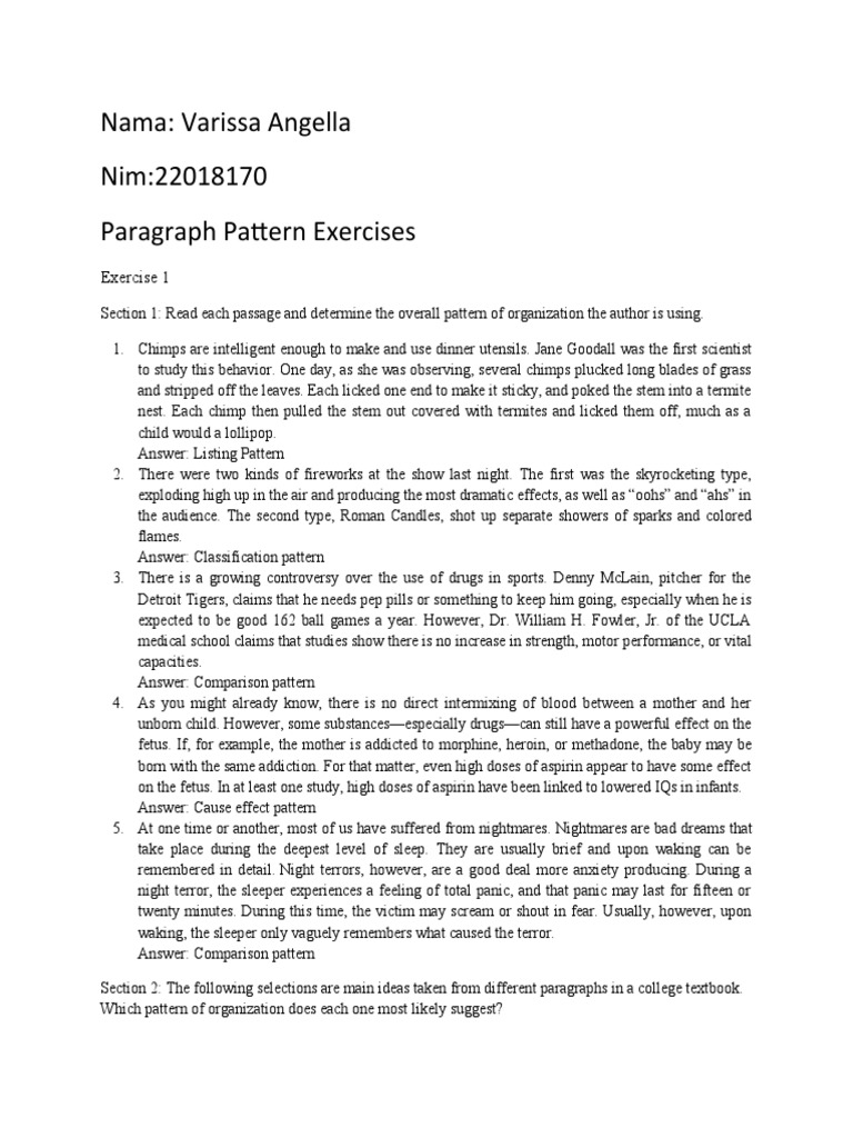 Paragraph Pattern Exercises | PDF | Great Famine (Ireland) | Planets