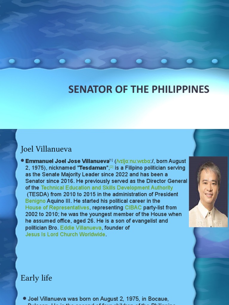Senator Joel Villanueva | Download Free PDF | Philippines | Government