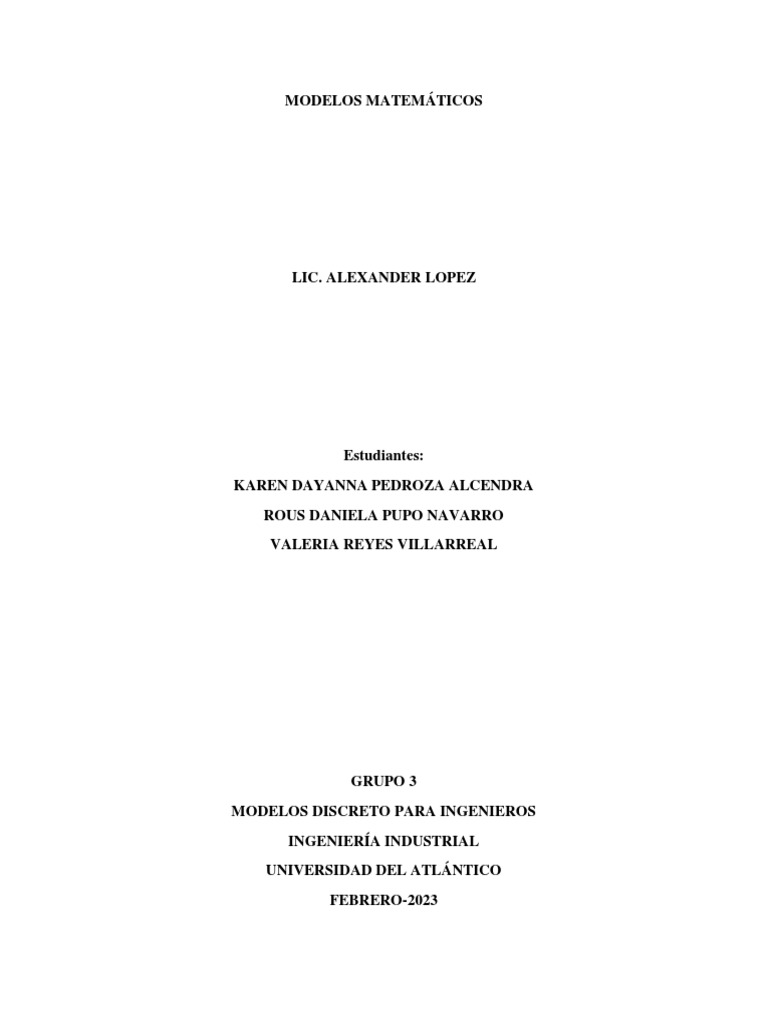 Modelo Matematicos | Descargar gratis PDF | Teoría del modelo | Matemáticas