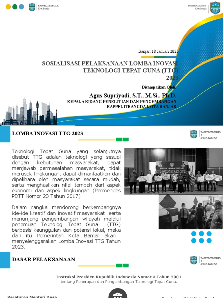 Sosialisasi Lomba Inovasi TTG 2023 | PDF