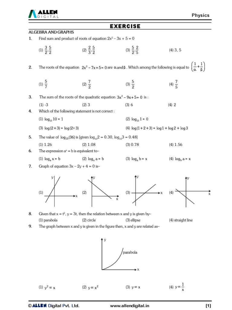 Exercise: Physics | Download Free PDF | Quadratic Equation | Euclidean Vector