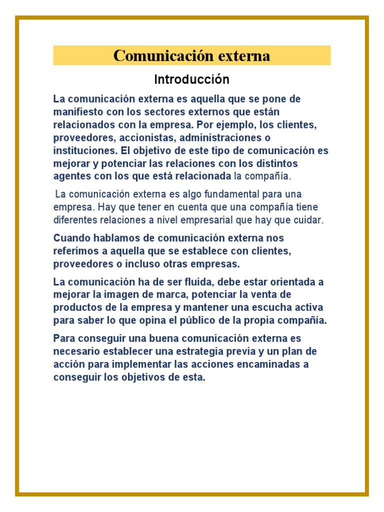 Comunicación Externa | PDF | Comunicación | Marca