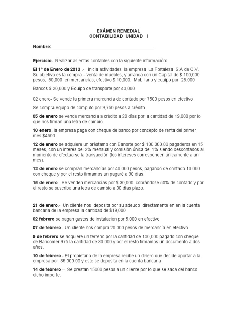 Ejercicios de Contabilidad | PDF