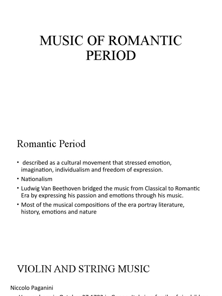Music of Romantic Period | PDF | Romantic Music | Musical Compositions