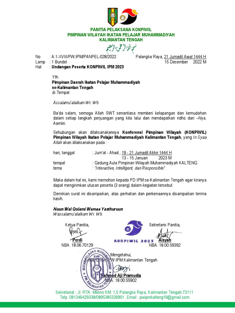 028 Surat Undangan Peserta PD Ipm | PDF