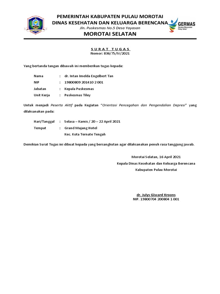 SPPD Rampung Provinsi Dokter Intan | PDF