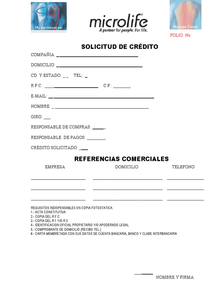 Solicitud de Credito | Descargar gratis PDF | Bancario | Servicios ...
