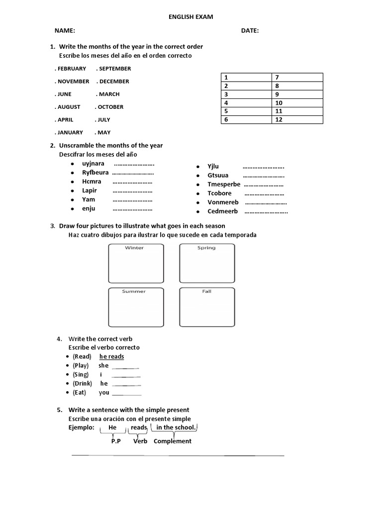 English Exam | PDF | Estudios de idiomas extranjeros