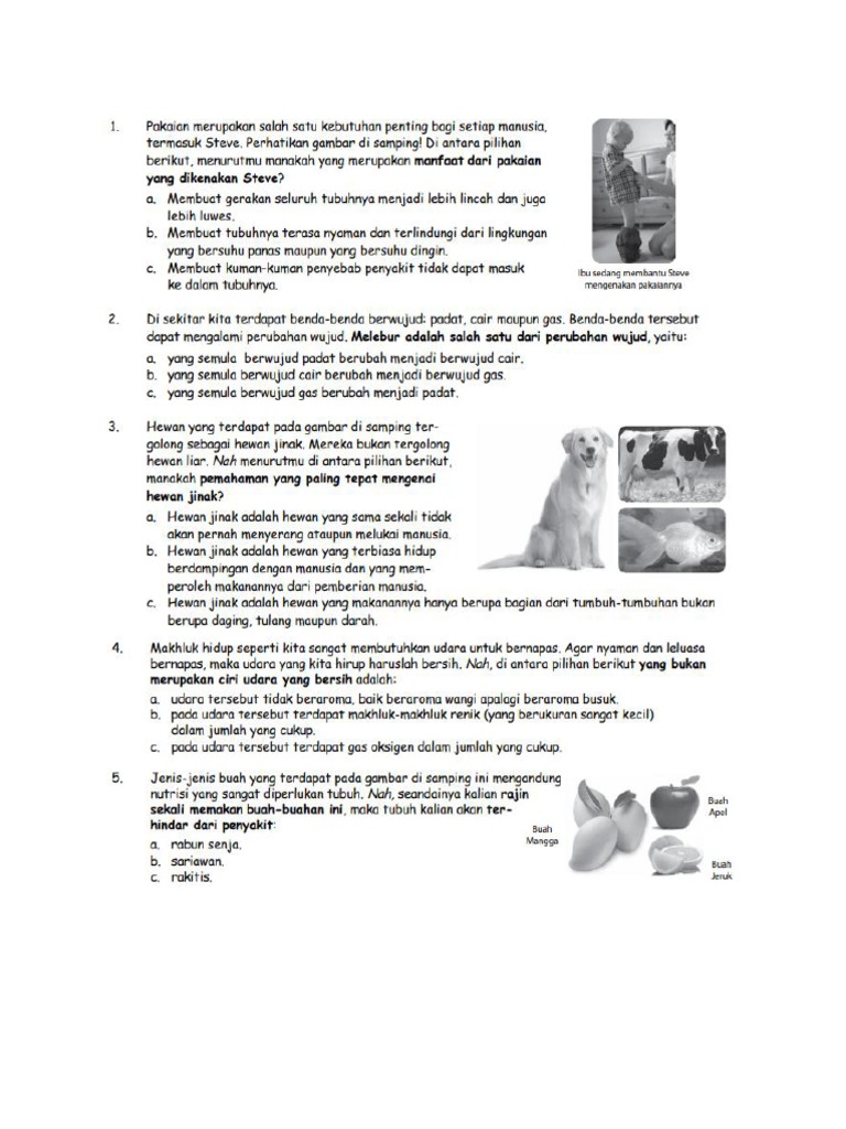 Soal Latihan 2 Olimp Ipa SD 1 - 3 | PDF