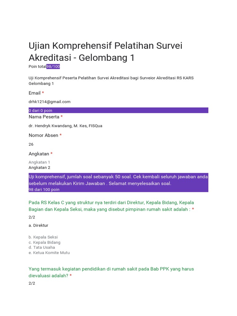 Soal Ujian Kompetensi | PDF