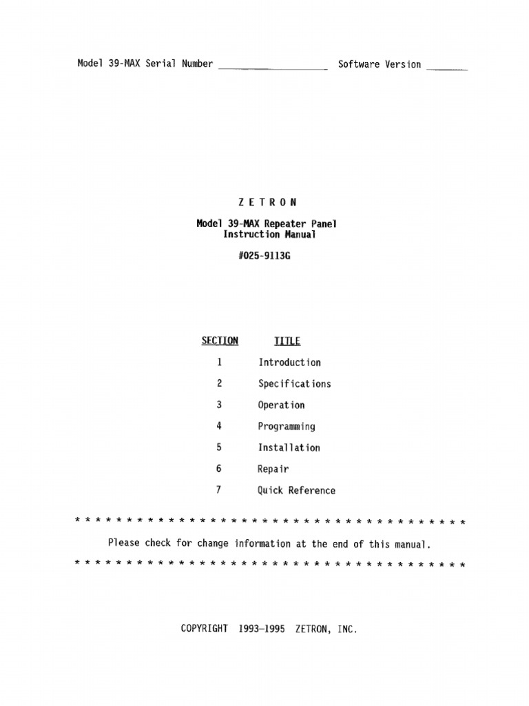 Zetron 39 Manual | PDF