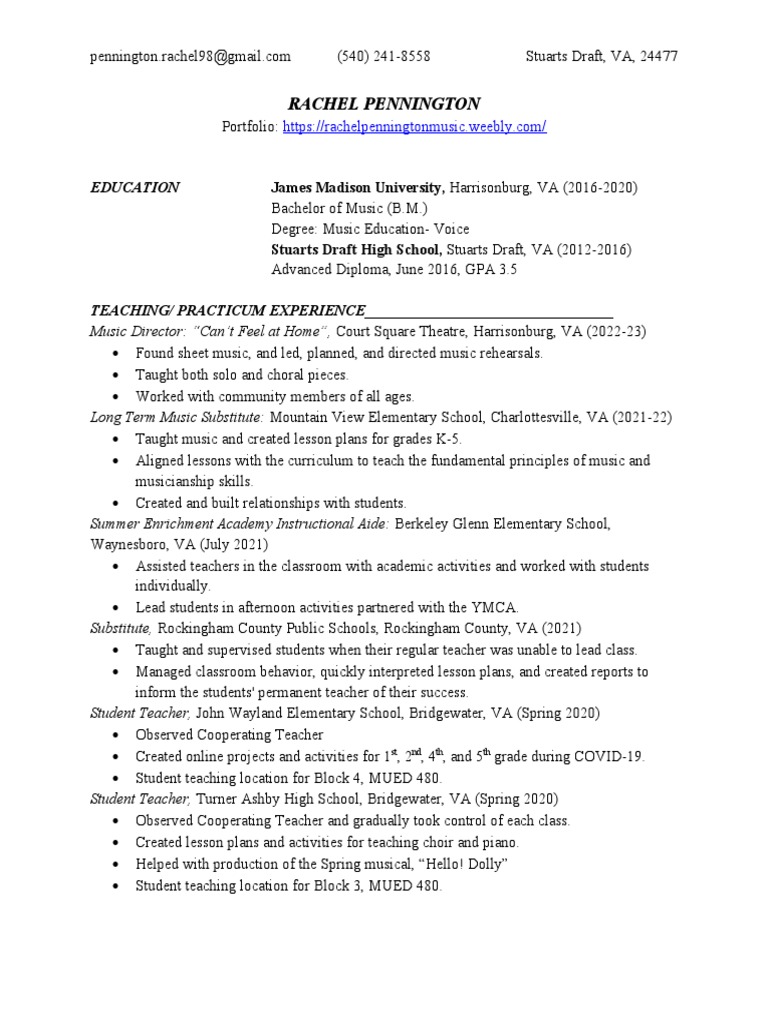 Updated Resume | PDF | Teachers | Behavior Modification