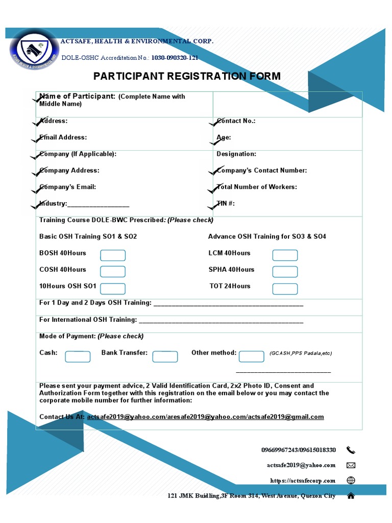 New Registration | PDF | Occupational Safety And Health | Safety