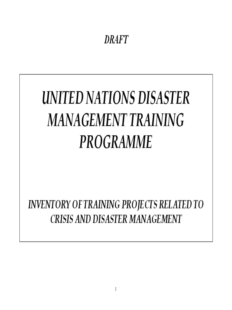 Disaster MGT TRG | PDF | Emergency Management | Food And Agriculture ...