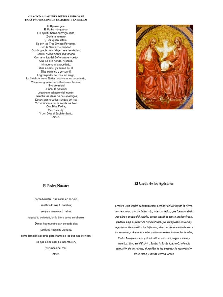 Oracion A Las Tres Divinas Personas | PDF | orador del Señor | María ...