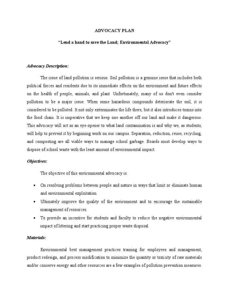 Environmental Advocacy Examples