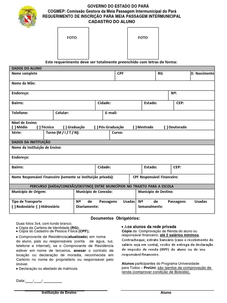 Requerimento Aluno (Atualizado) | PDF