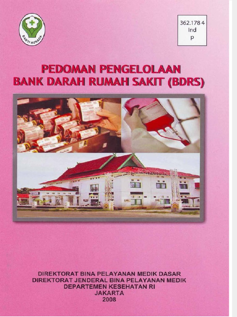 Pedoman Pengelolaan Bank Darah Rumah Sakit Bdrs | PDF