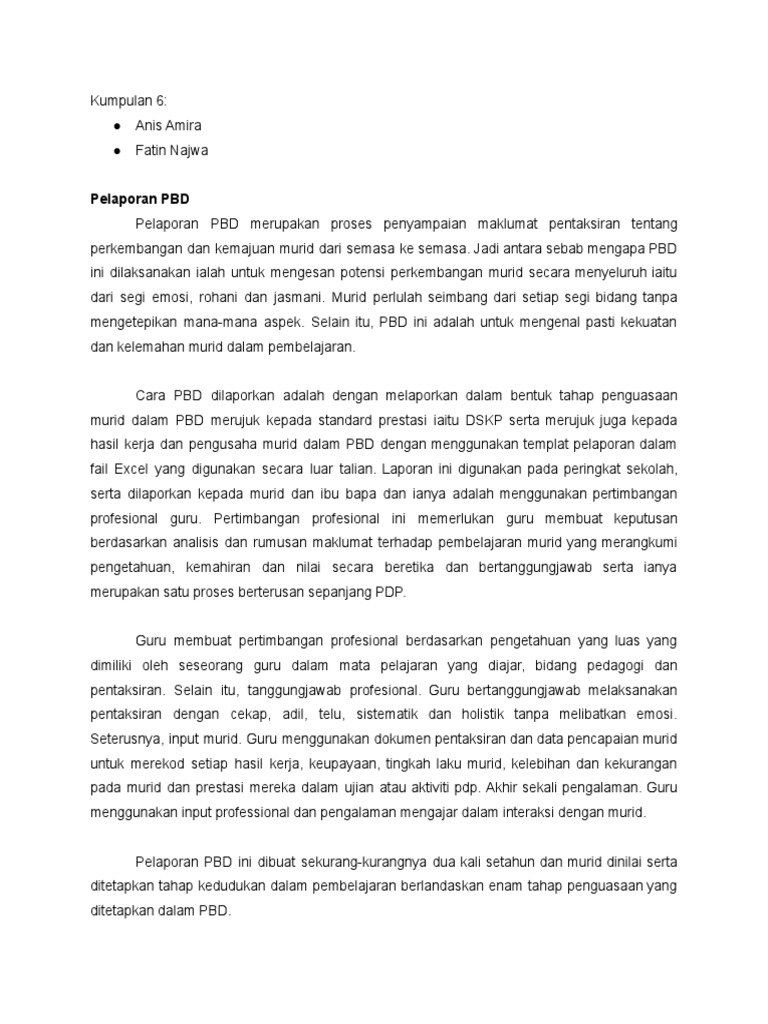 Tutorial Pimk3263 - Pelaporan PBD | PDF