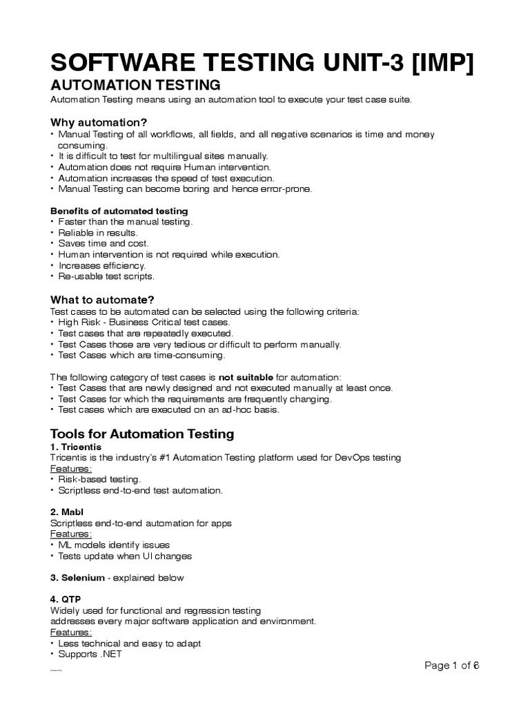 Software Testing Unit 3 Imp Pdf Selenium Software Software