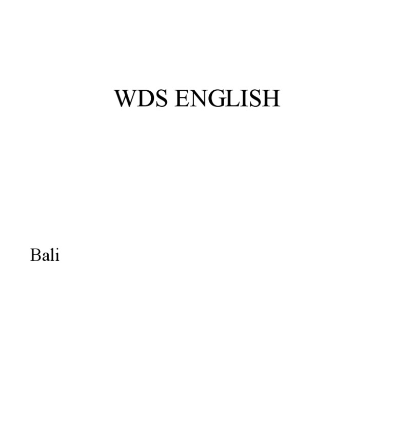WDS Bali | PDF