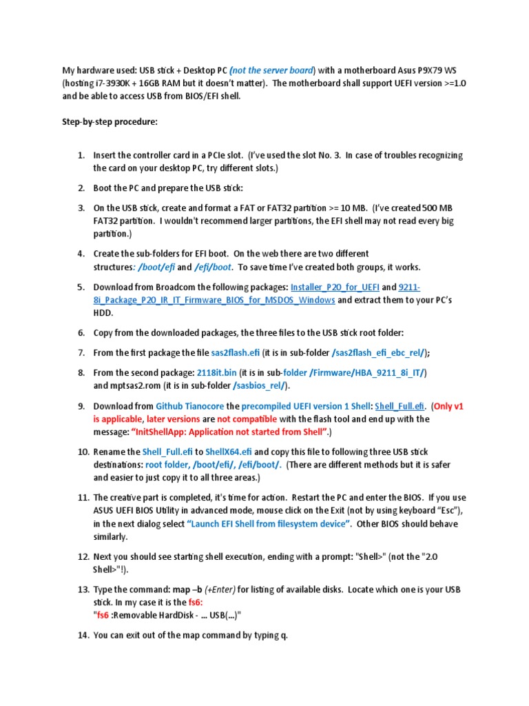 HBA IT Mode Instructions | PDF | Booting | Bios