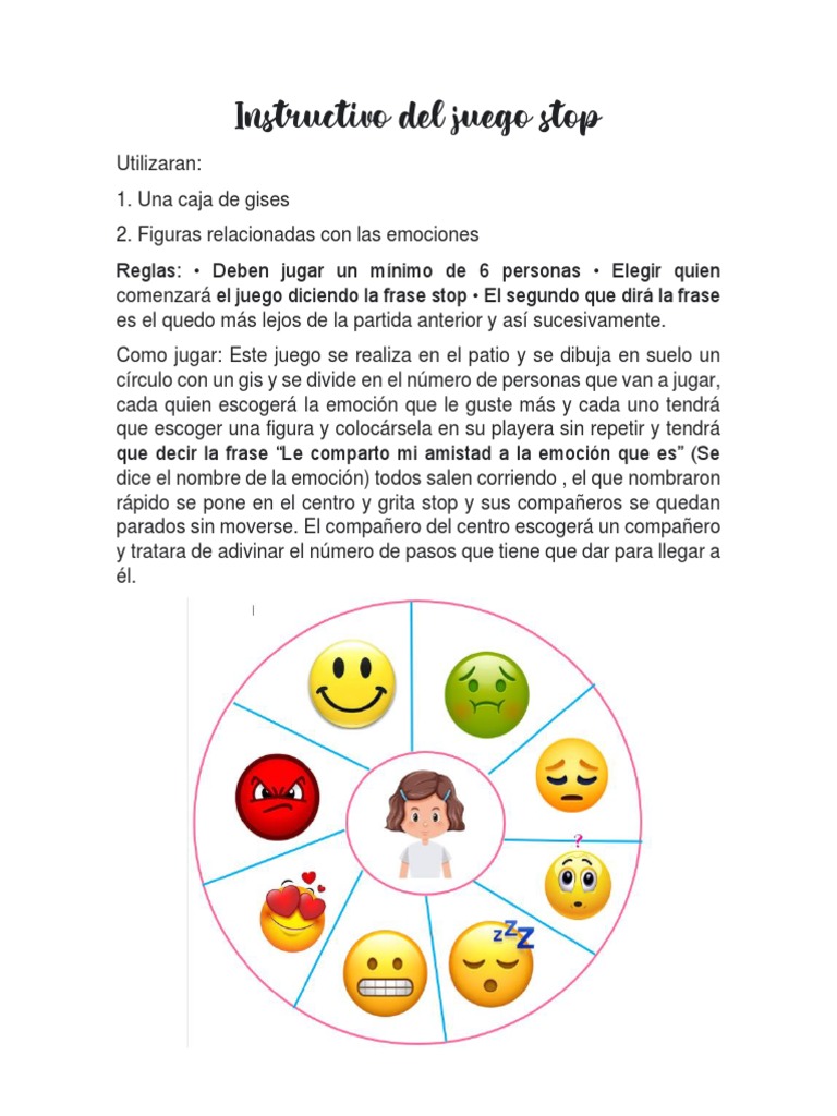 Instructivo Del Juego de Stop | PDF