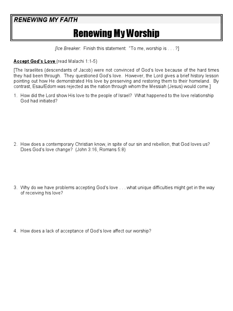 Renewing My Faith | PDF | Book Of Malachi | Jesus