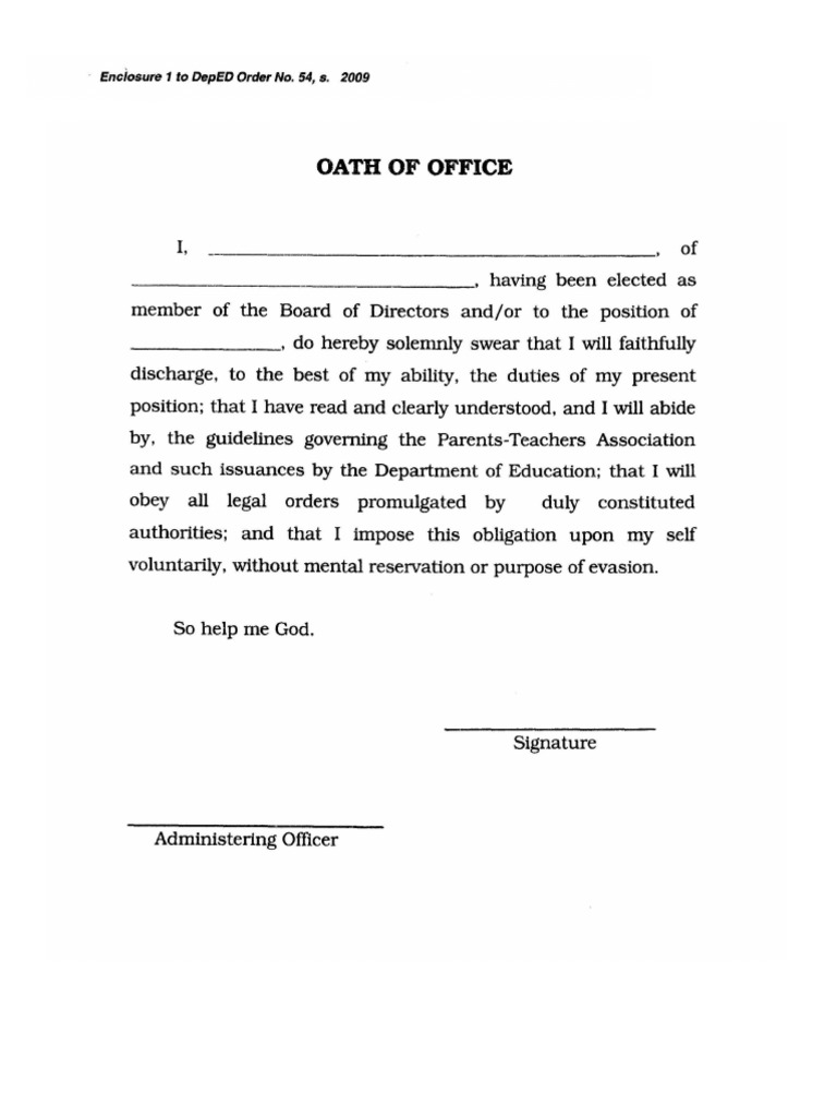 District PTAF Oath of Office | PDF