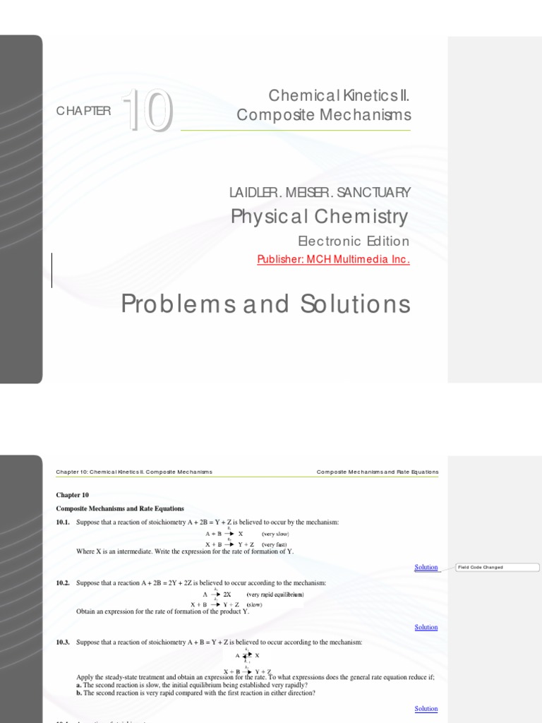Chapter 10 Chemical Kinetics II | Download Free PDF | Enzyme Kinetics | Chemical Kinetics