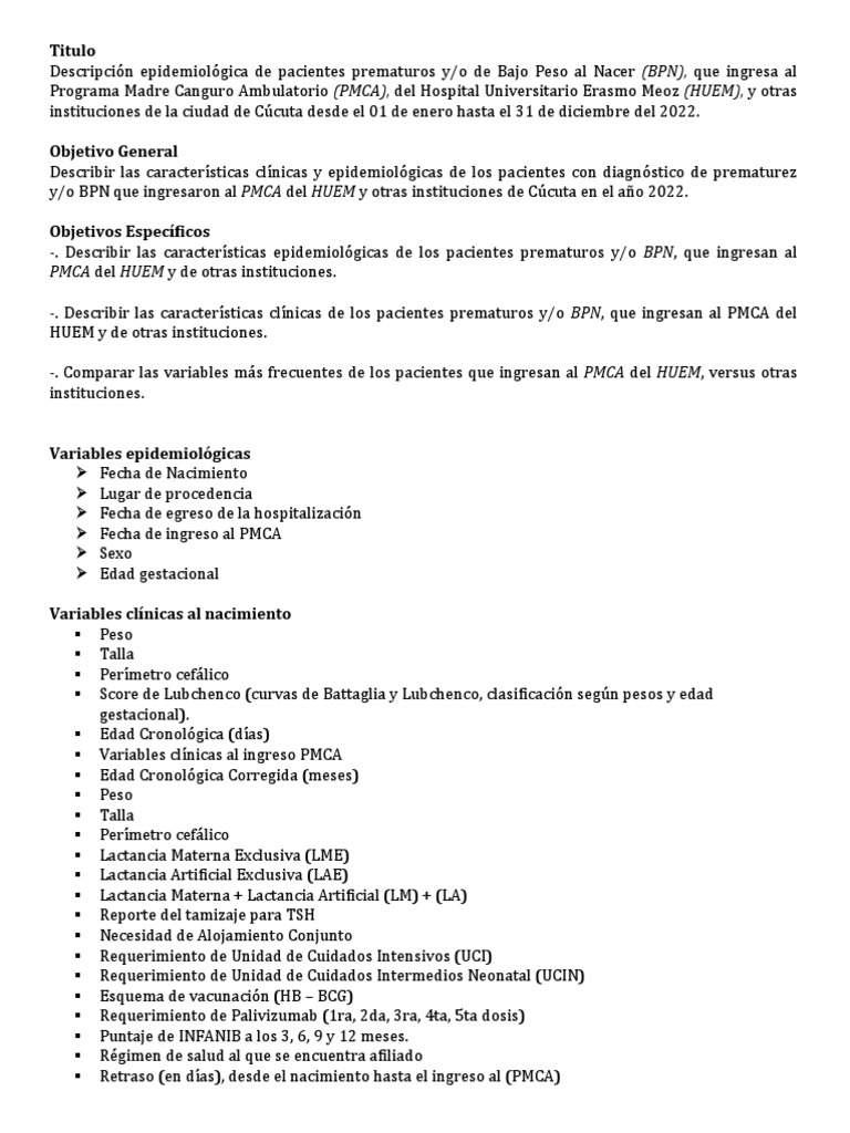 Programa Madre Canguro Ambulatorio PMCA 2023 | PDF | Parto prematuro | Especialidades Medicas