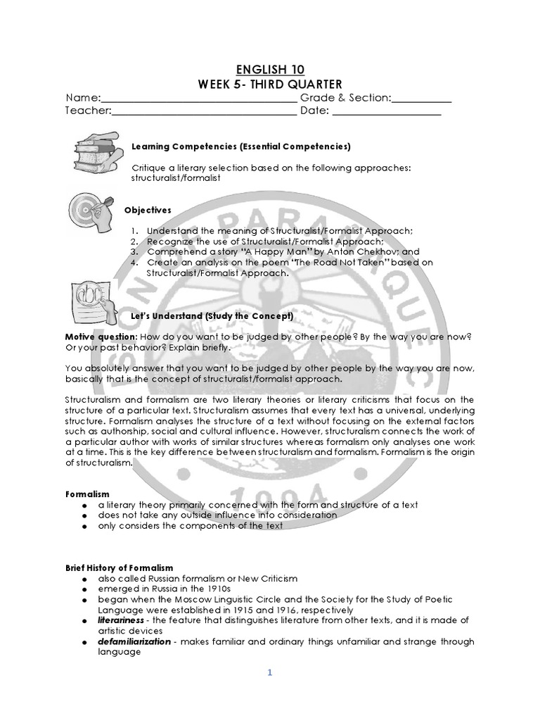 English 10 - Week 5 - Module 5 | PDF