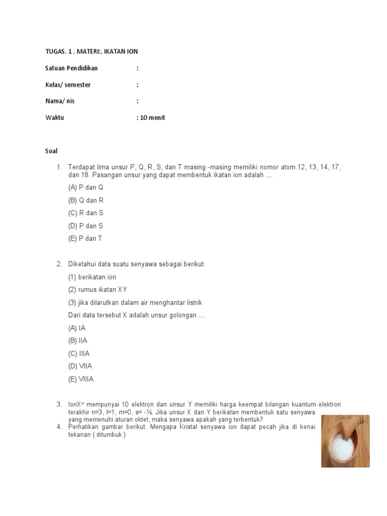 Soal Latihan - Ikatan Kimia | PDF