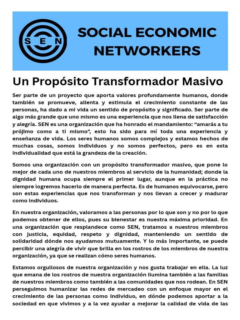 Social Economic Networkers: Un Propósito Transformador Masivo ...
