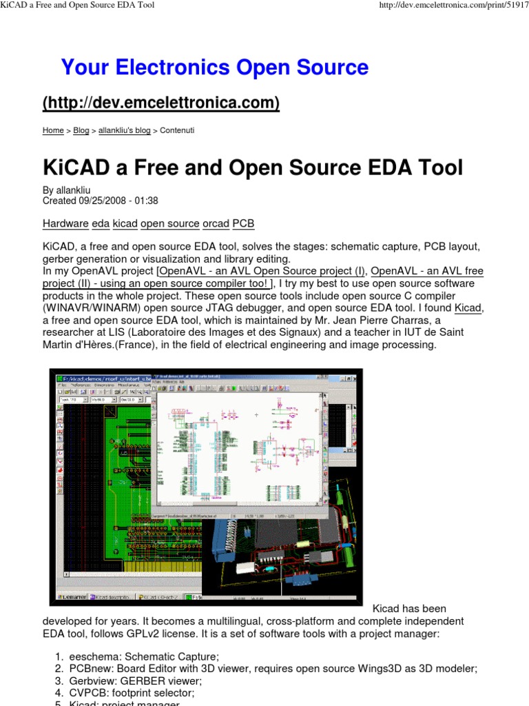 KiCAD A Free and Open Source EDA Tool | PDF | Software | Computer Engineering