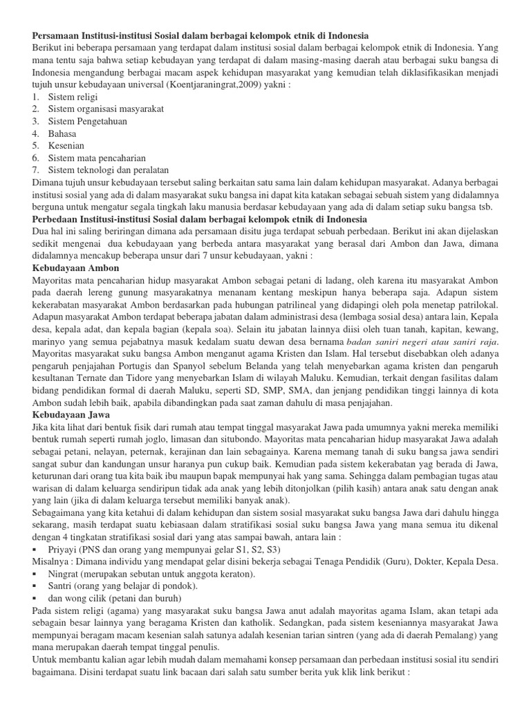 Persamaan Institusi | PDF