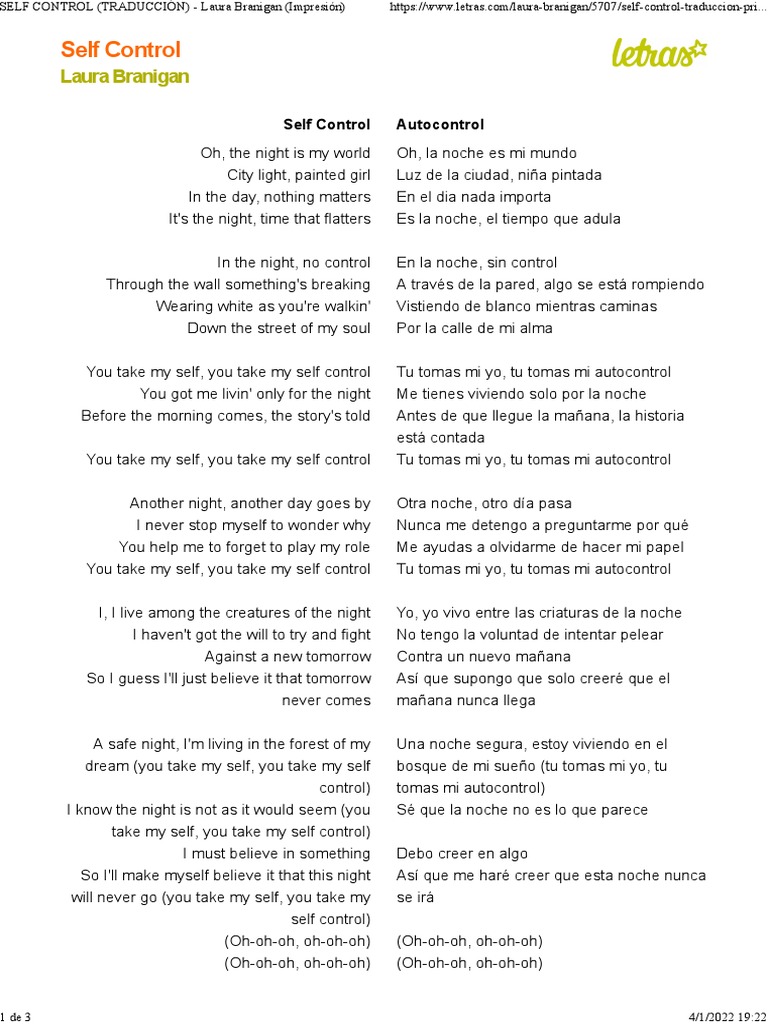 Self Control | PDF | Música grabada