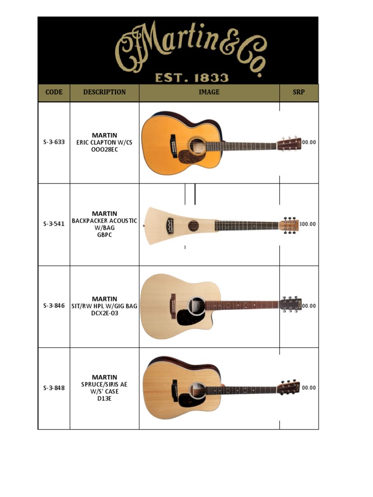 Martin Guitar Product Catalog | PDF | Technology & Engineering