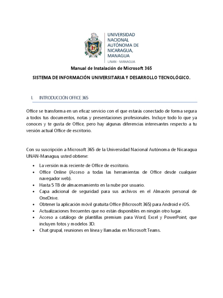 Manual de Instalación de Microsoft 365 A1 | PDF | Microsoft Office ...